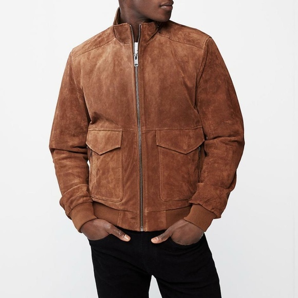 Express | Jackets & Coats | 248 Express Mens New Genuine Suede Zip ...